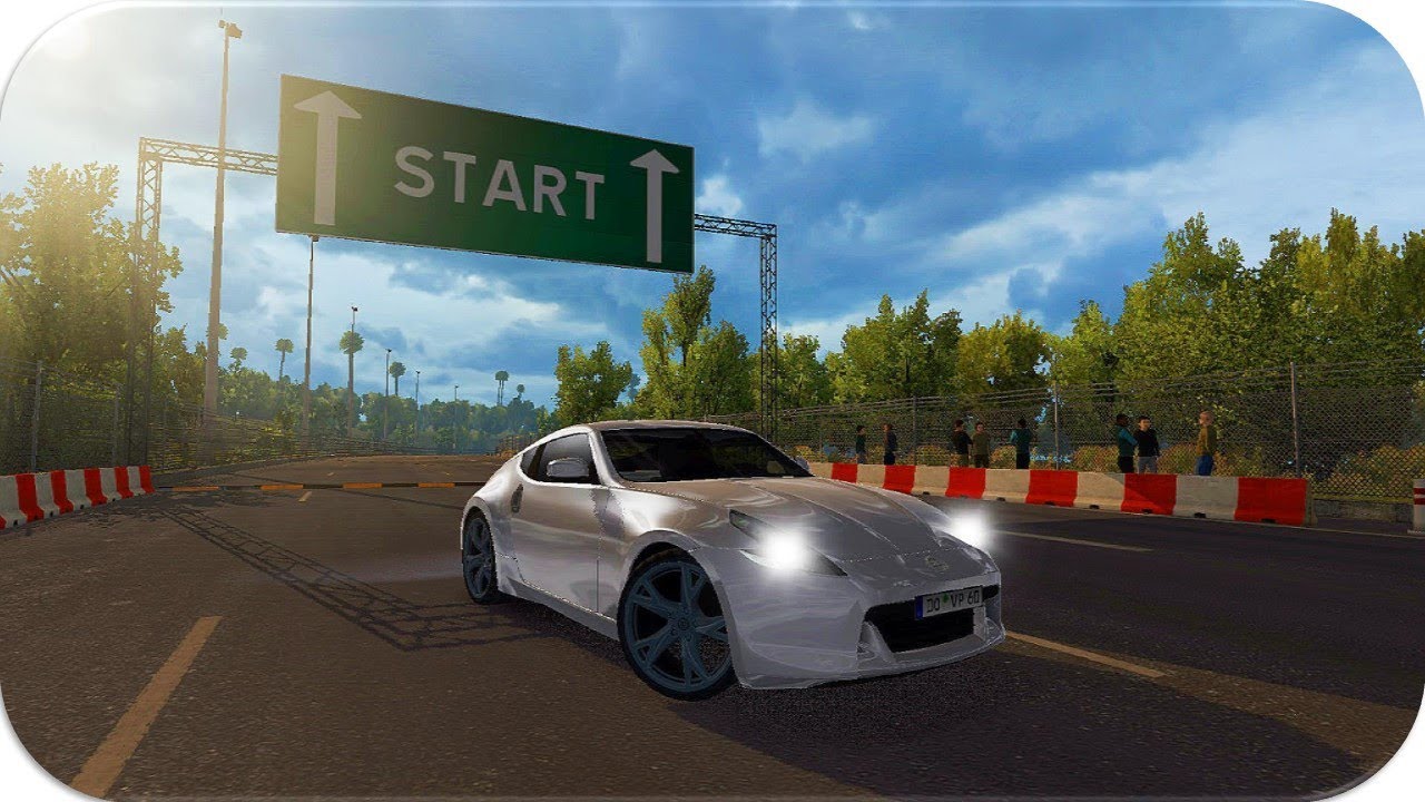 Track Racing with Nissan 370z - ETS2 [Euro Truck Simulator 2] - YouTube