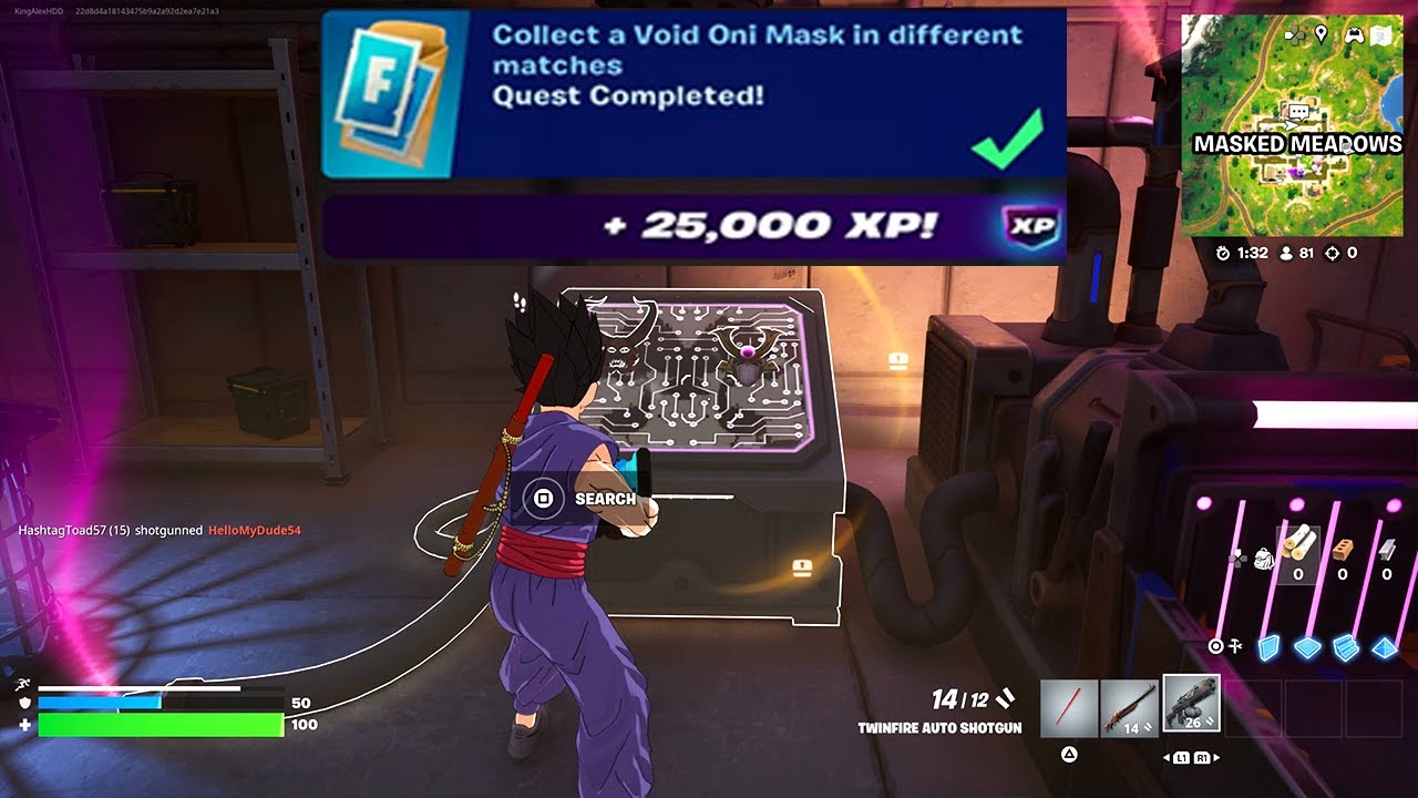 How to EASILY Collect a Void Oni Mask in different matches in Fortnite ...
