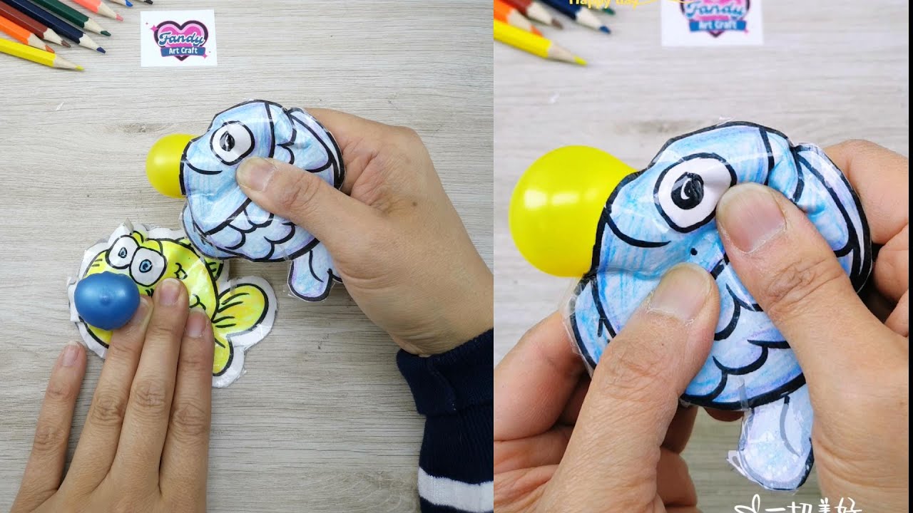 Paper balloon fish #DIY #kids #craft #paper #balloon #minitoys # ...