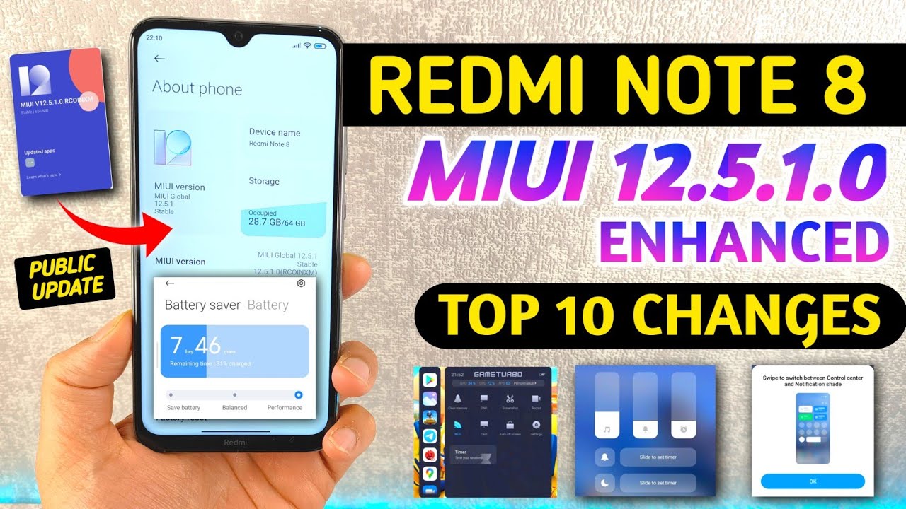 Redmi Note 8 Miui 12.5.1.0 New Update Miui 12.5.1.0 Enhanced Top ...