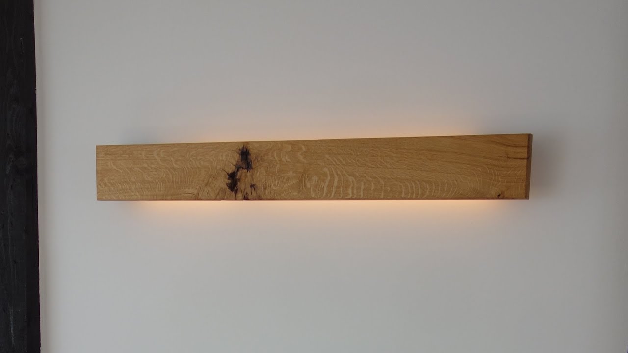 Modern DIY Oak LED Lamp | pkatzdesign - YouTube