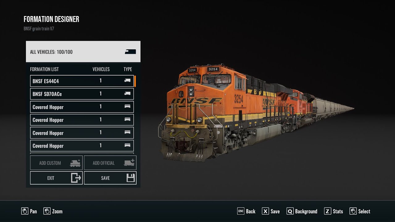 TSW4 formation designer 32: [BNSF grain train V7] - YouTube
