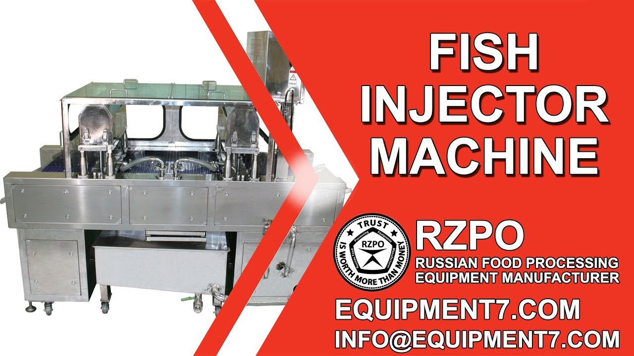 Injector Fish Salmon. Injection machines for fish fillets - YouTube