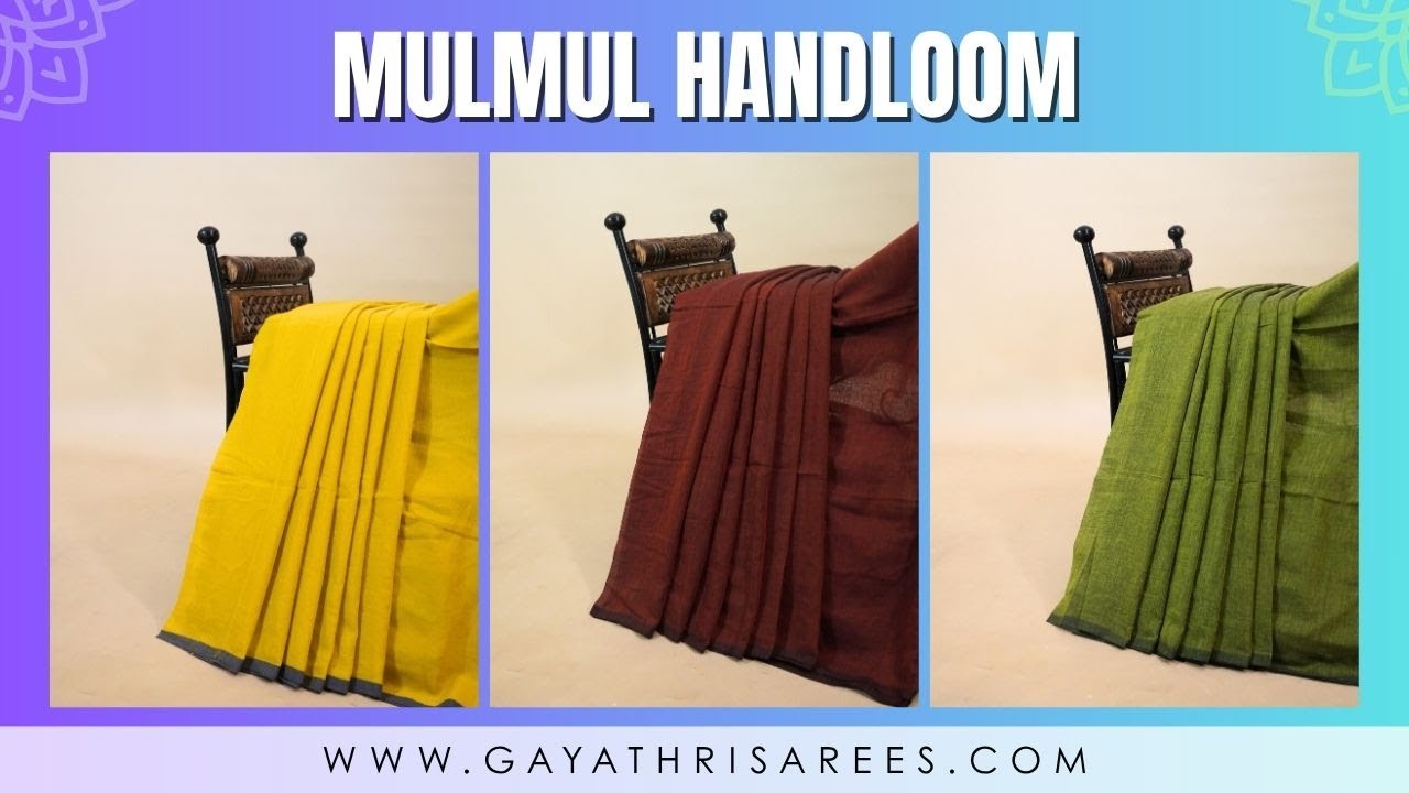 Mulmul Handloom Sarees. | #GayathriReddy | - YouTube