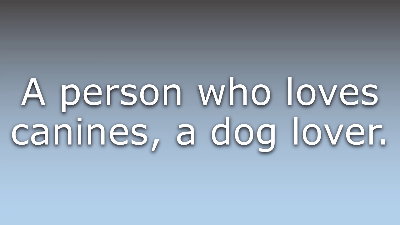 What does Cynophile mean? - YouTube