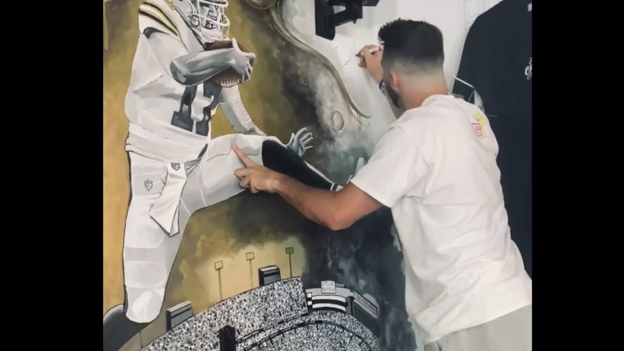 Josh Allen From The Buffalo Bills Signing My Mural At His Barber's Shop ...