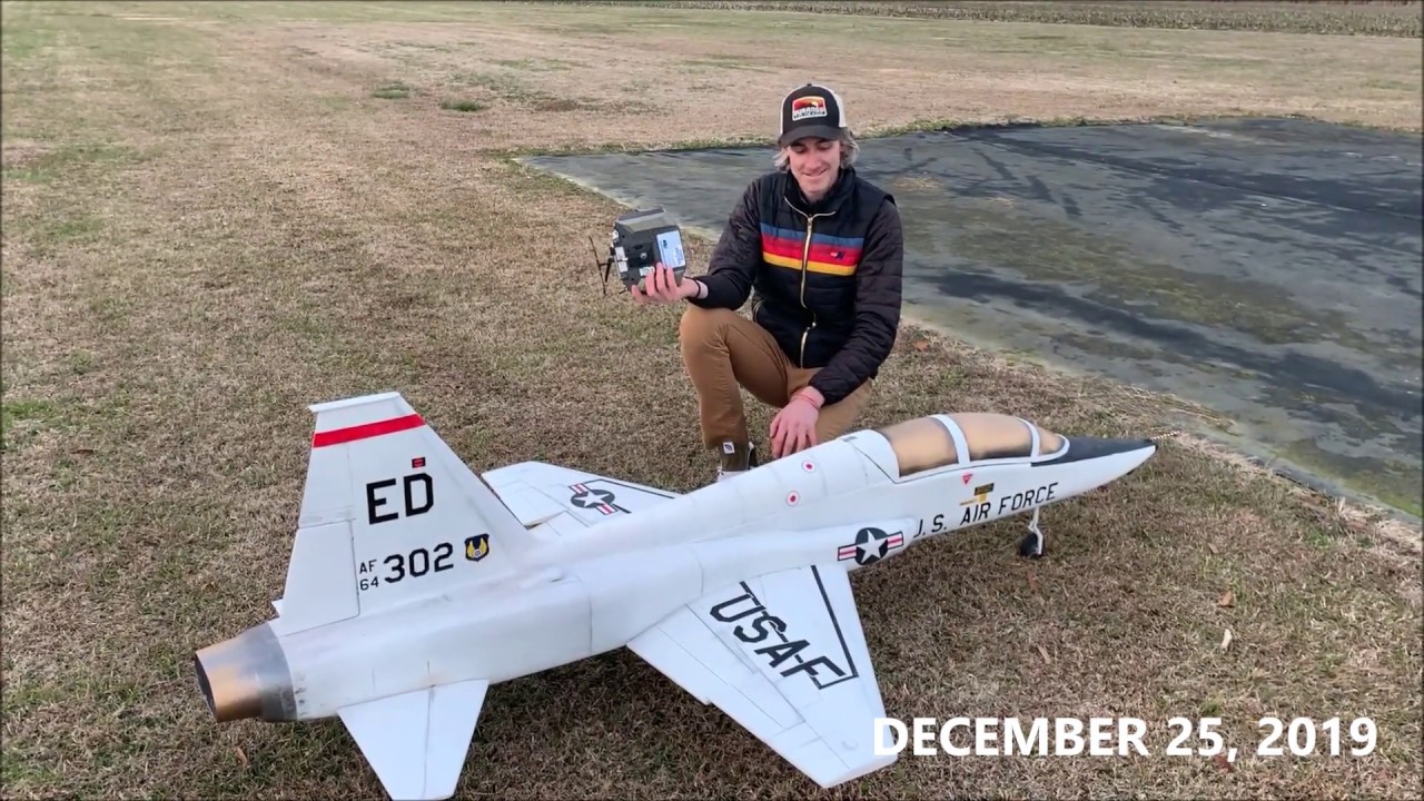 T-38 TALON Giant Scratch Built EDF Maiden Flight - YouTube