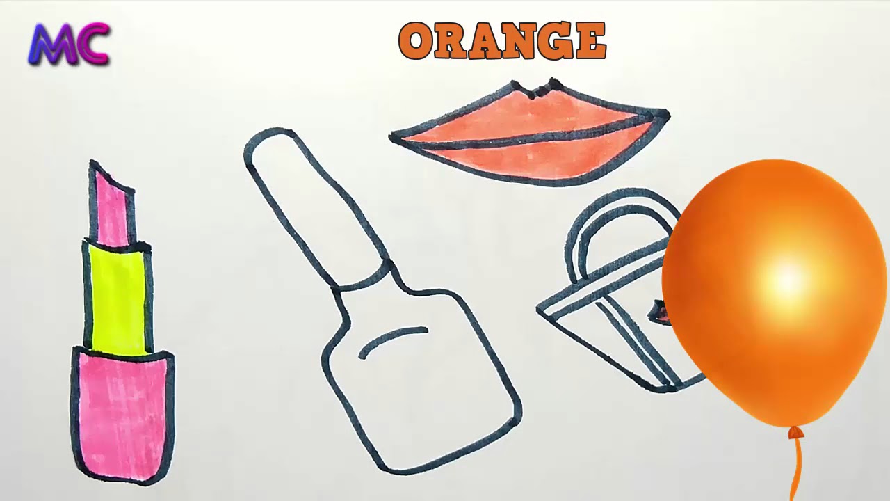 Learn Colors Coloring Pages How To Draw Accessories For Girl Coloring ...