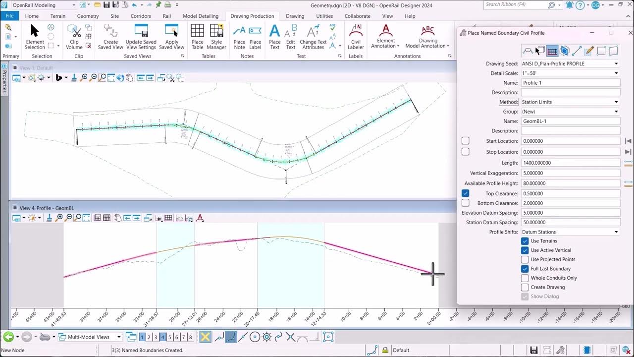 OpenRoads Designer 2024: Right to Left Profile Sheets - YouTube