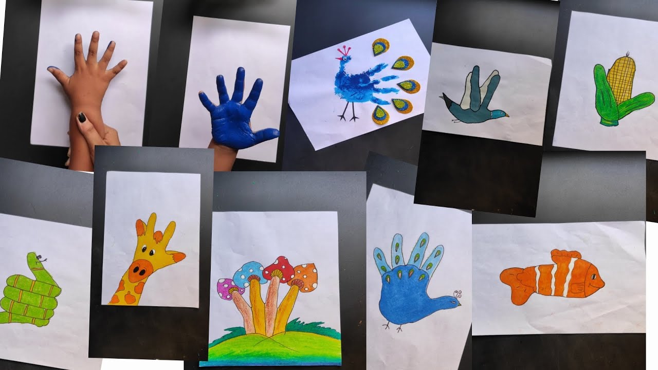 8 Easy Hand painting Ideas | Handy palm art | hand drawing for ...