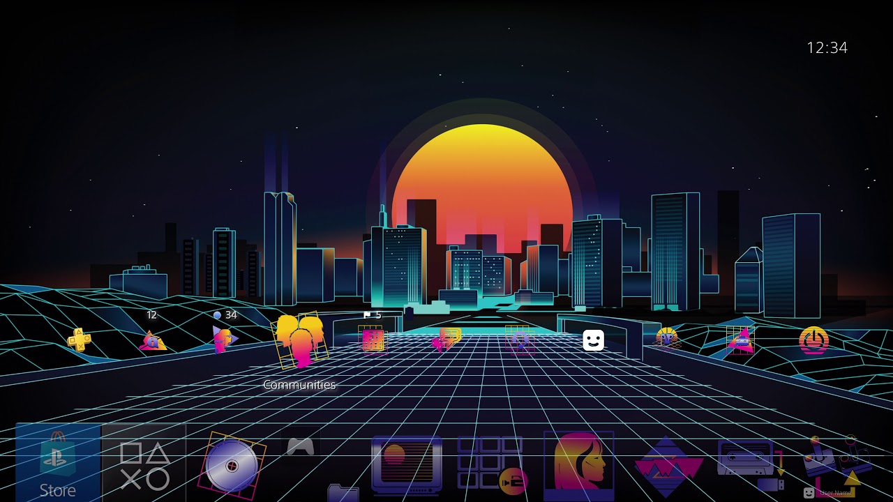 1980's Retro City PS4 Theme - YouTube