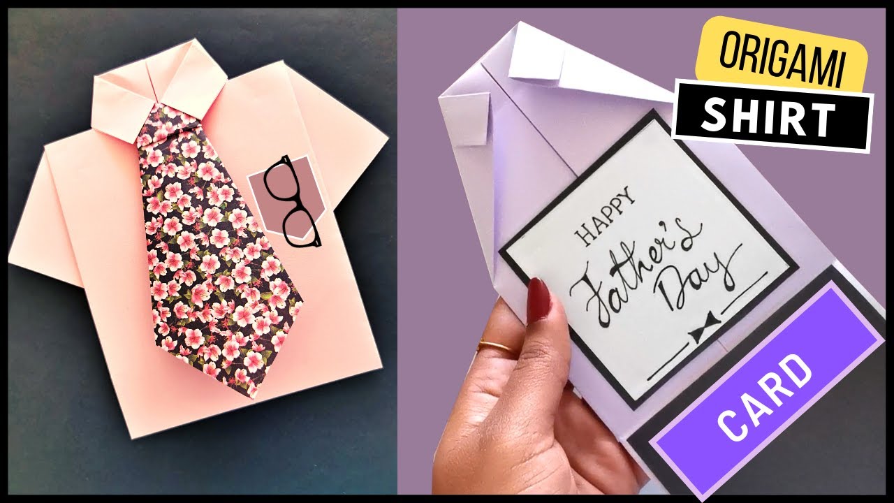 Handmade UNIQUE FATHERS DAY CARD 👔ll Origami shirt ll Paper Shirt with ...