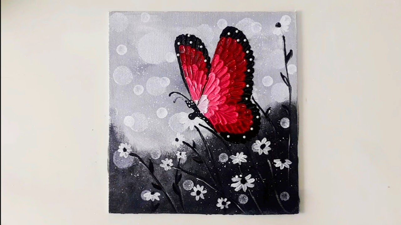 How To Paint A Butterfly / Easy Acrylic Painting For Beginners🖌🦋 Step ...