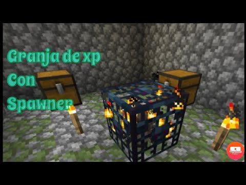 Granja de xp con spawner de mobs (minecraft pe) - YouTube