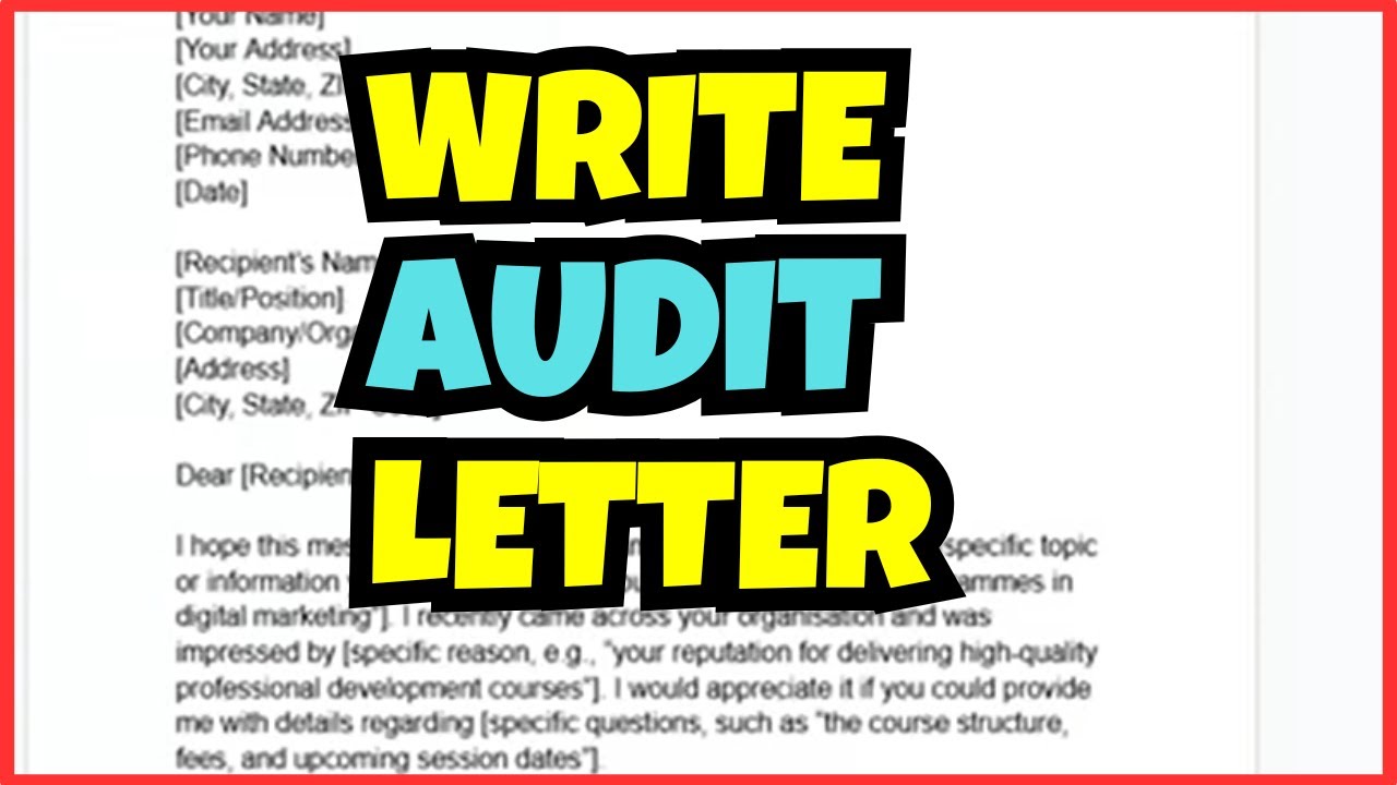 How to Write an Audit Letter | Step-by-Step Guide - YouTube