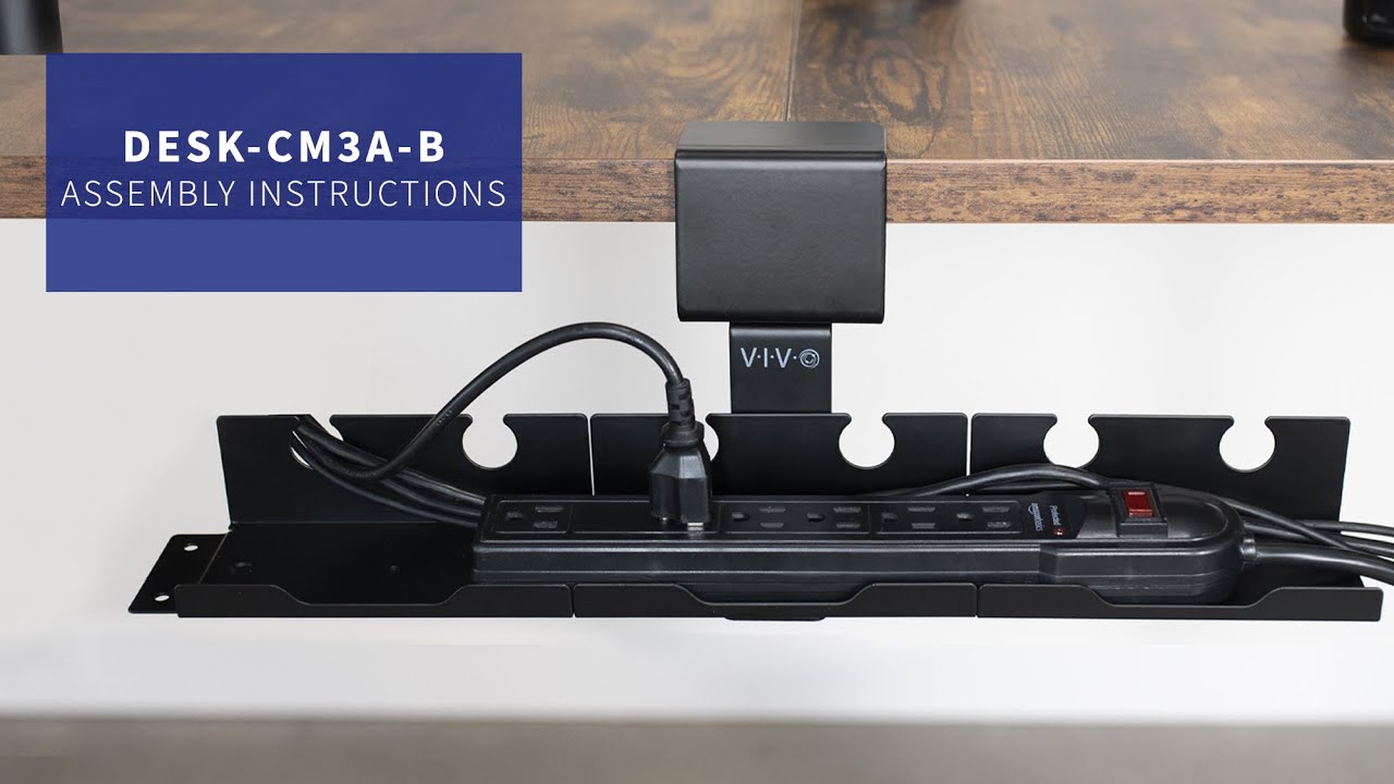 DESK-CM3A-B Clamp-on Modular Cable Management Tray Assembly by VIVO ...