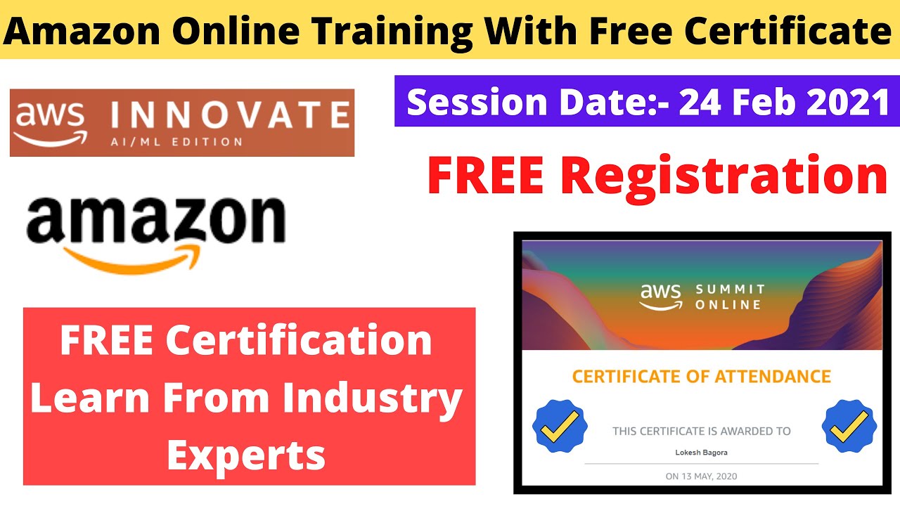 Amazon Free Certification | Aws Free Online Training with Certificate ...