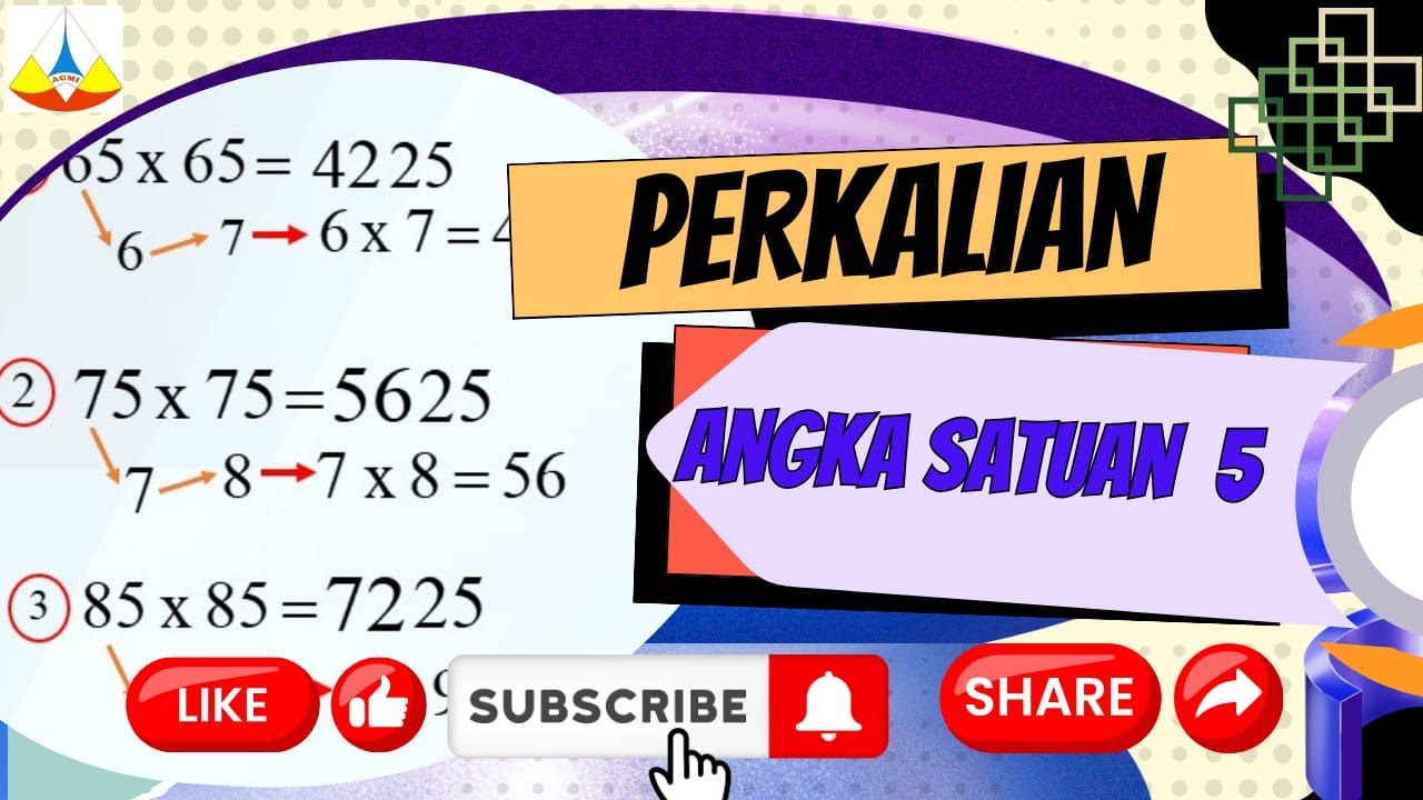 KUADRAT BILANGAN DENGAN ANGKA SATUAN 5 - YouTube