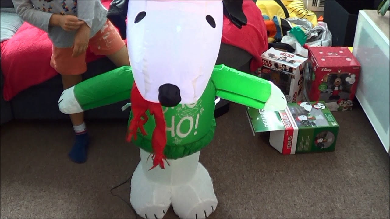 Peanuts Snoopy Airblown Inflantable/inflable Christmas - LED - Unboxing ...
