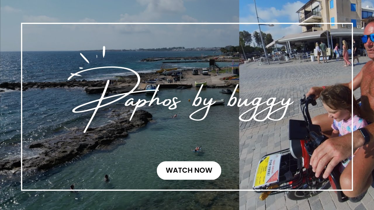 Exploring Paphos Cyprus by Mobility scooter! Jet ski, drones & cave ...