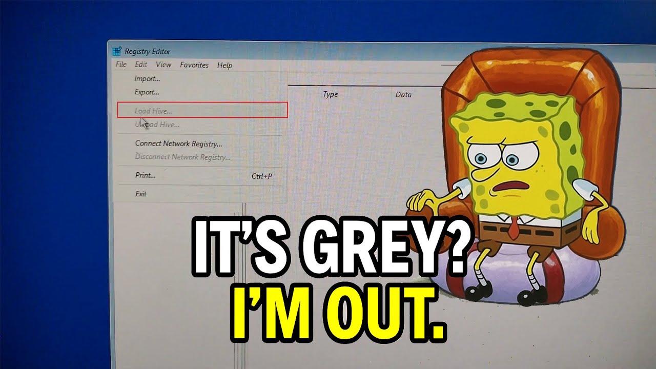 Fix “Load Hive” Greyed Out in Registry Editor (Windows Repair Mode ...