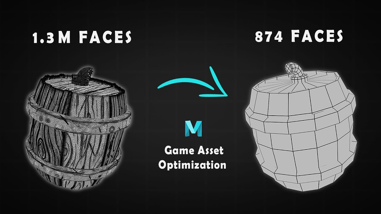 how to optimize game assets | game ready 3d assets | maya retoptology ...