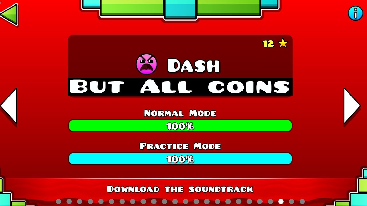 Dash But all coins this time. | Geometry Dash - YouTube