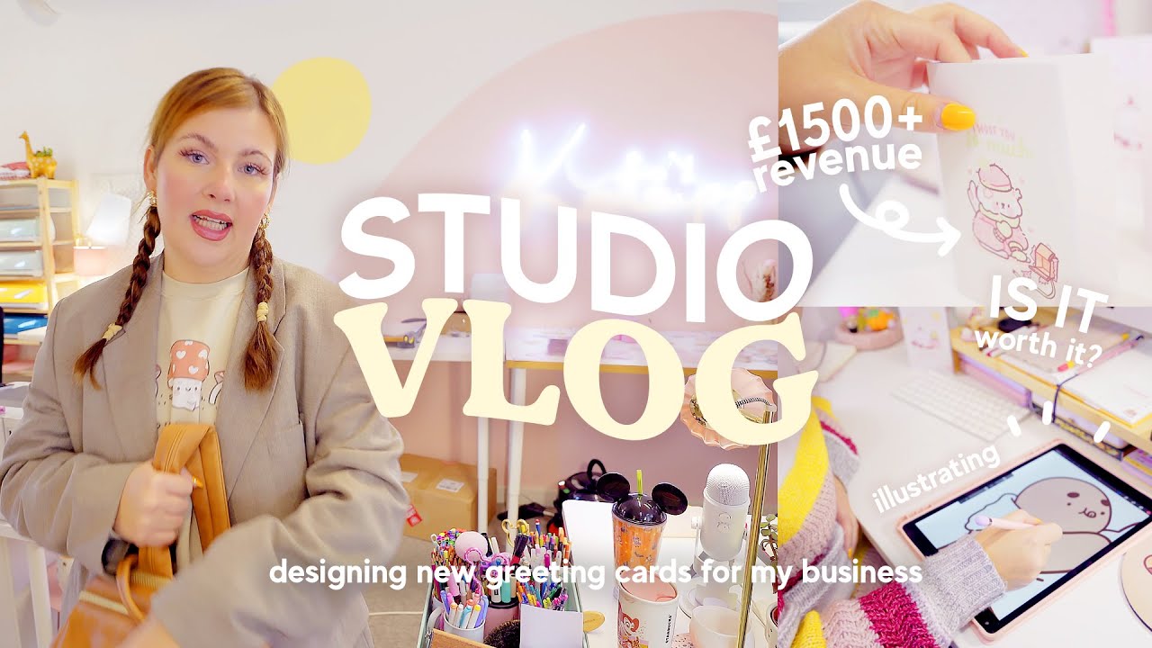 STUDIO VLOG Making new Greeting Cards, Revenue & Are they worth selling ...