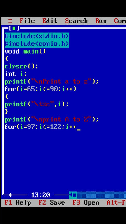 Print all alphabets using for loop #shorts #short #dailyshorts - YouTube