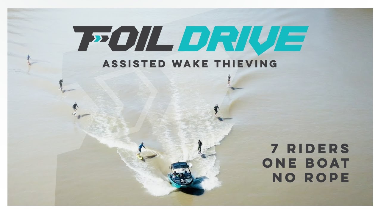 Assisted Wake Thieving | 7 Foilers Riding 1 Boat Wake! | Foil Drive Gen2 - YouTube