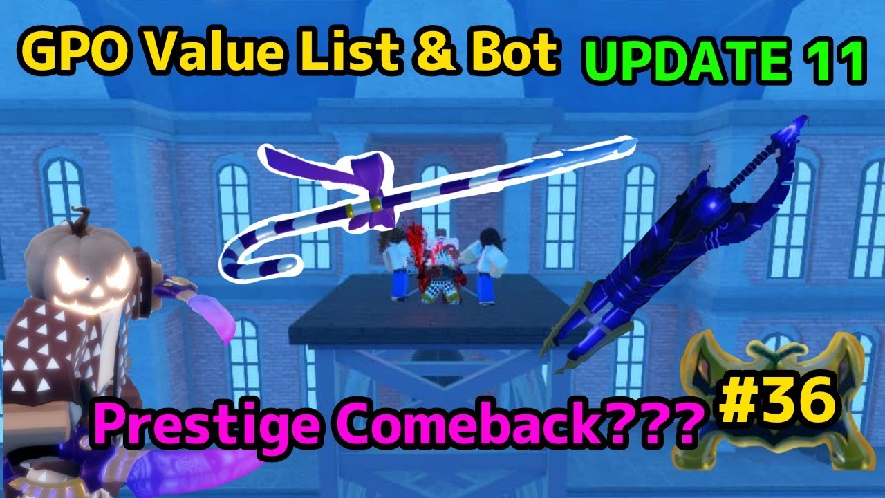 NEW GPO VALUE LIST UPDATE 11 #36 PRESTIGE WEAPONS COMEBACK??? - YouTube