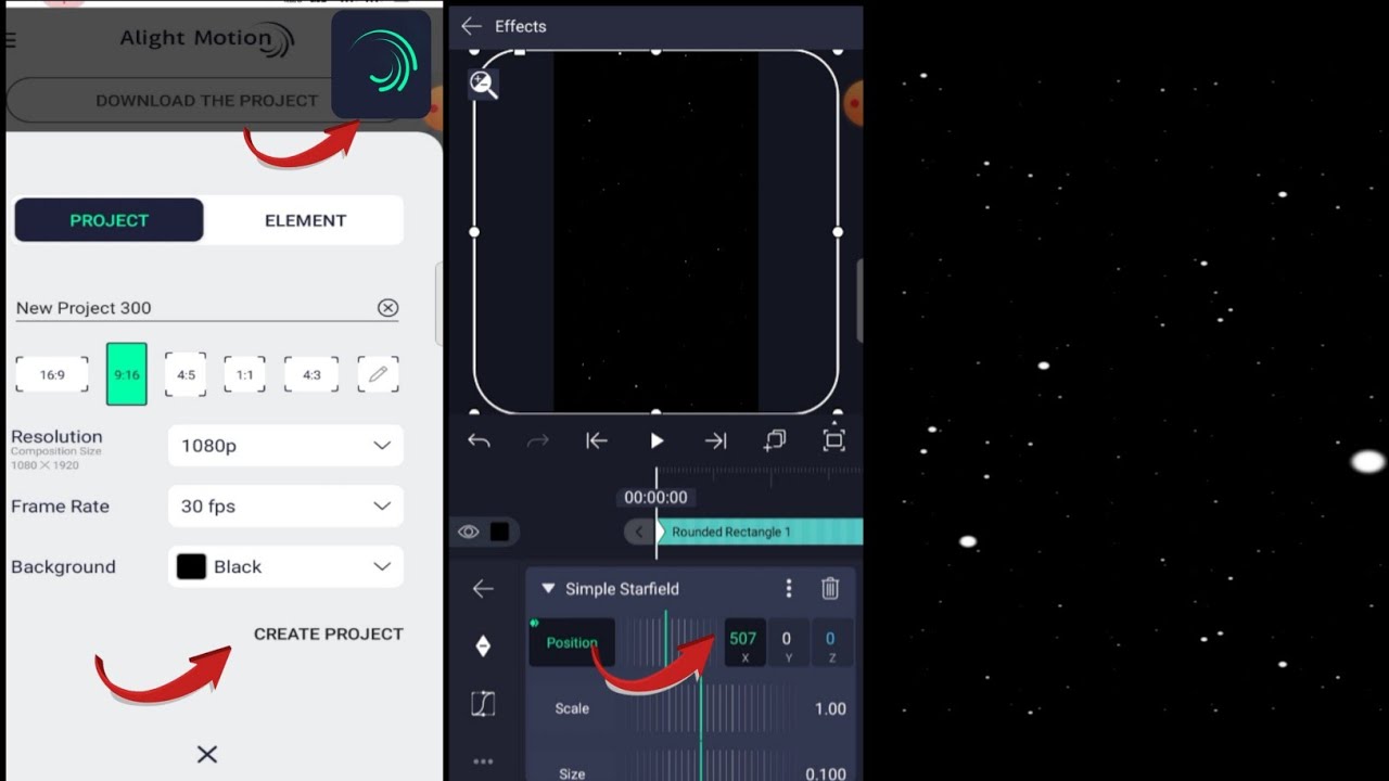 How to Make Simple Starfield Video Editing in Alight motion | Mukesh Winda - YouTube