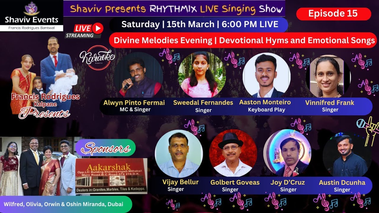 SHAVIV PRESENTS RHYTHMIX LIVE SINGING SHOW | DIVINE MELODIES EVENING ...