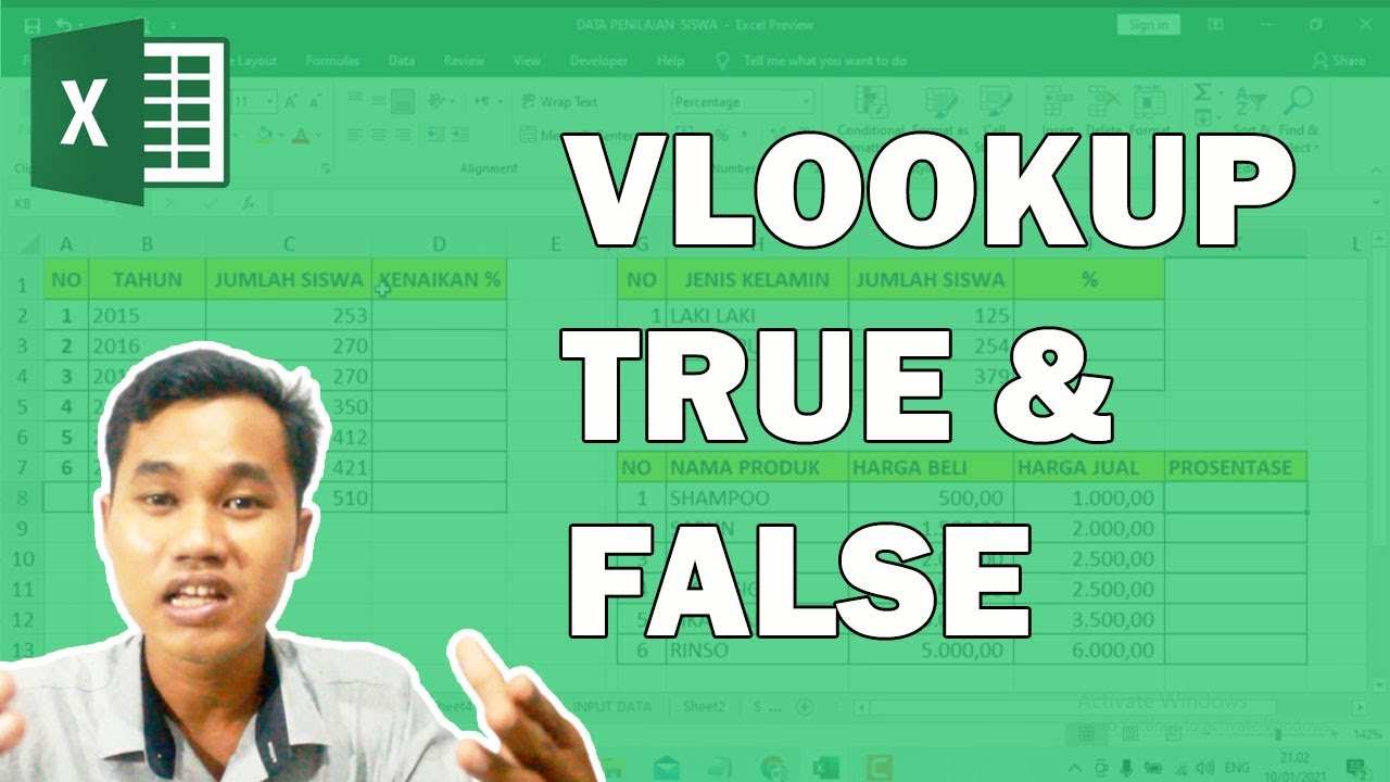 Vlookup True dan False Excel Tutorial - YouTube