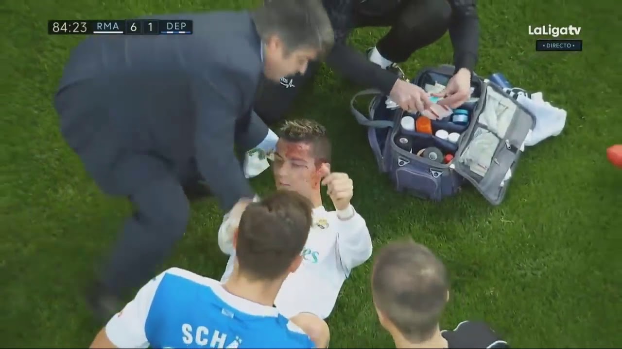CRISTIANO RONALDO INFORTUNIO CON SELFIE Real Madrid 7 1 La Liga 21 01 ...