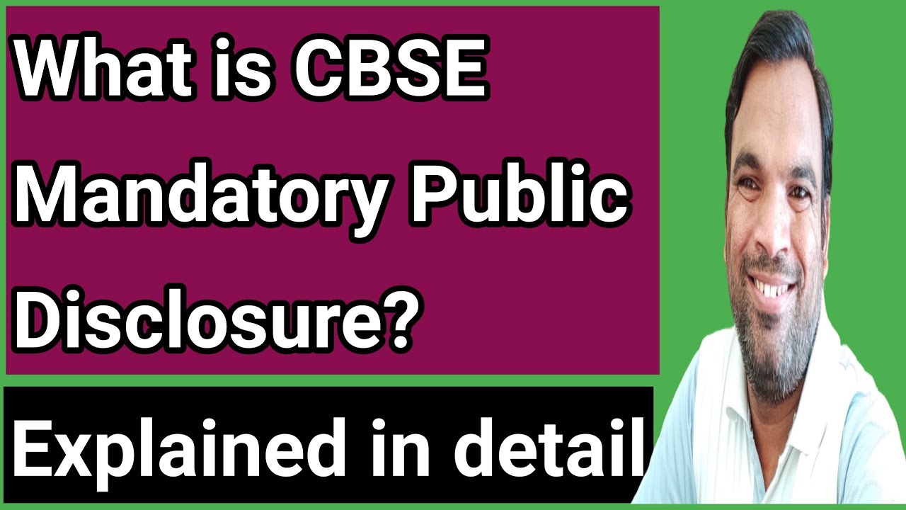 What is CBSE mandatory public disclosure | CBSE update | #CBSENews ...