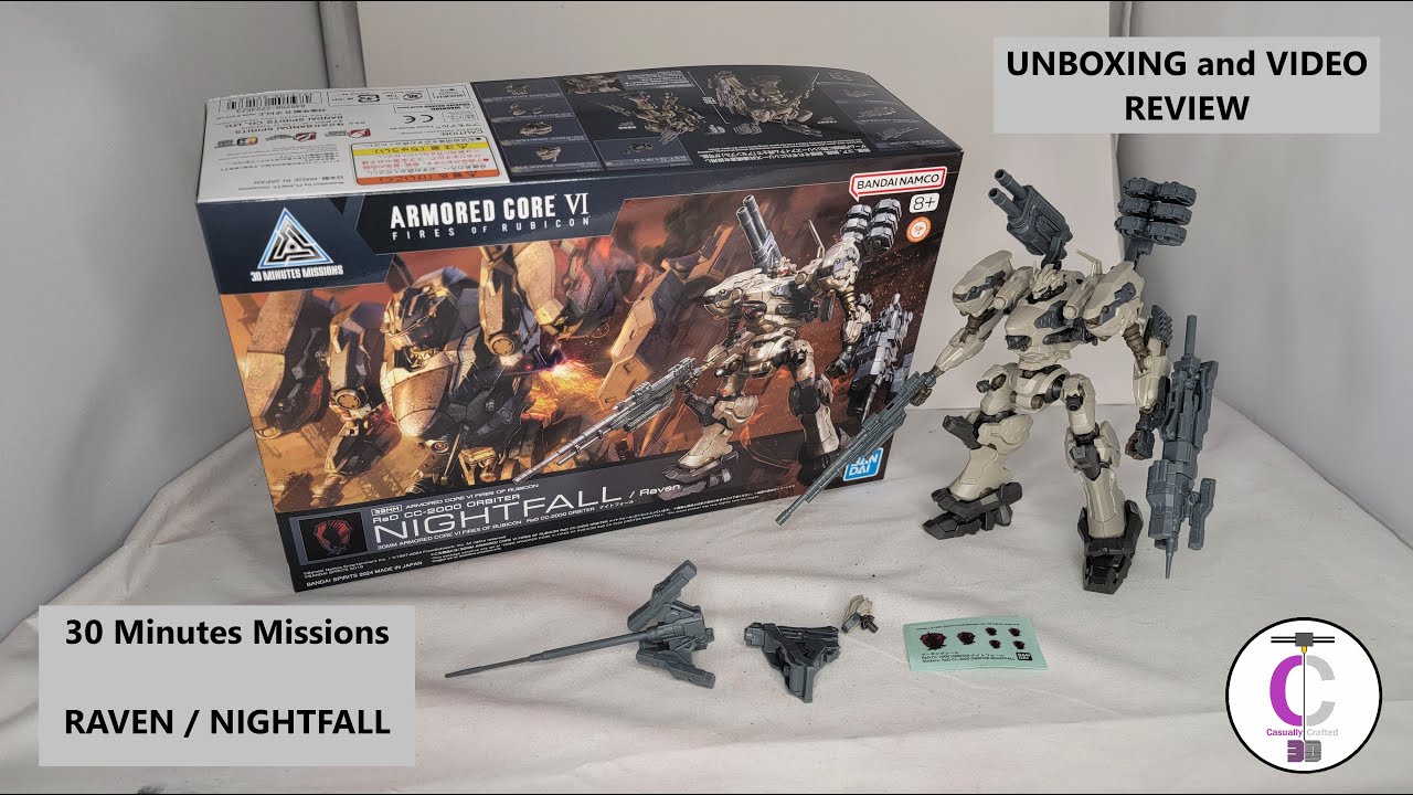 Bandai Armored Core 6 30MM 01 Raven / NIGHTFALL Unboxing and Review ...