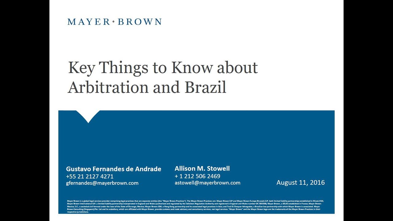 Key Things to Know about Arbitration and Brazil - YouTube