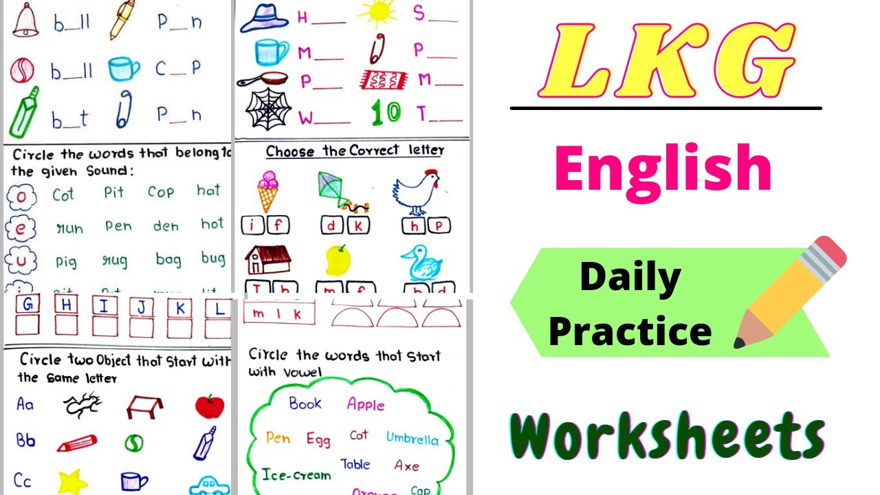 LKG English | LKG Worksheet | English Worksheet for LKG | Worksheet for ...