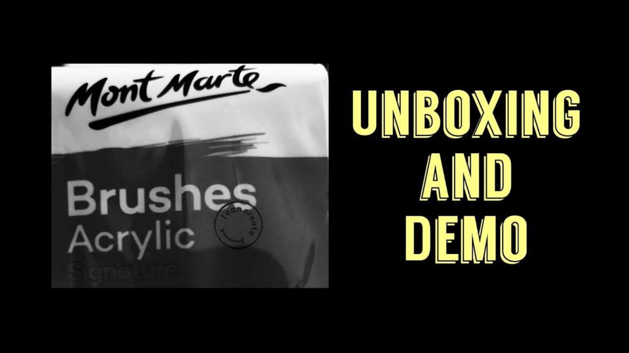 Monte Mart Acrylic Brush Demo (wtih Unboxing) - YouTube