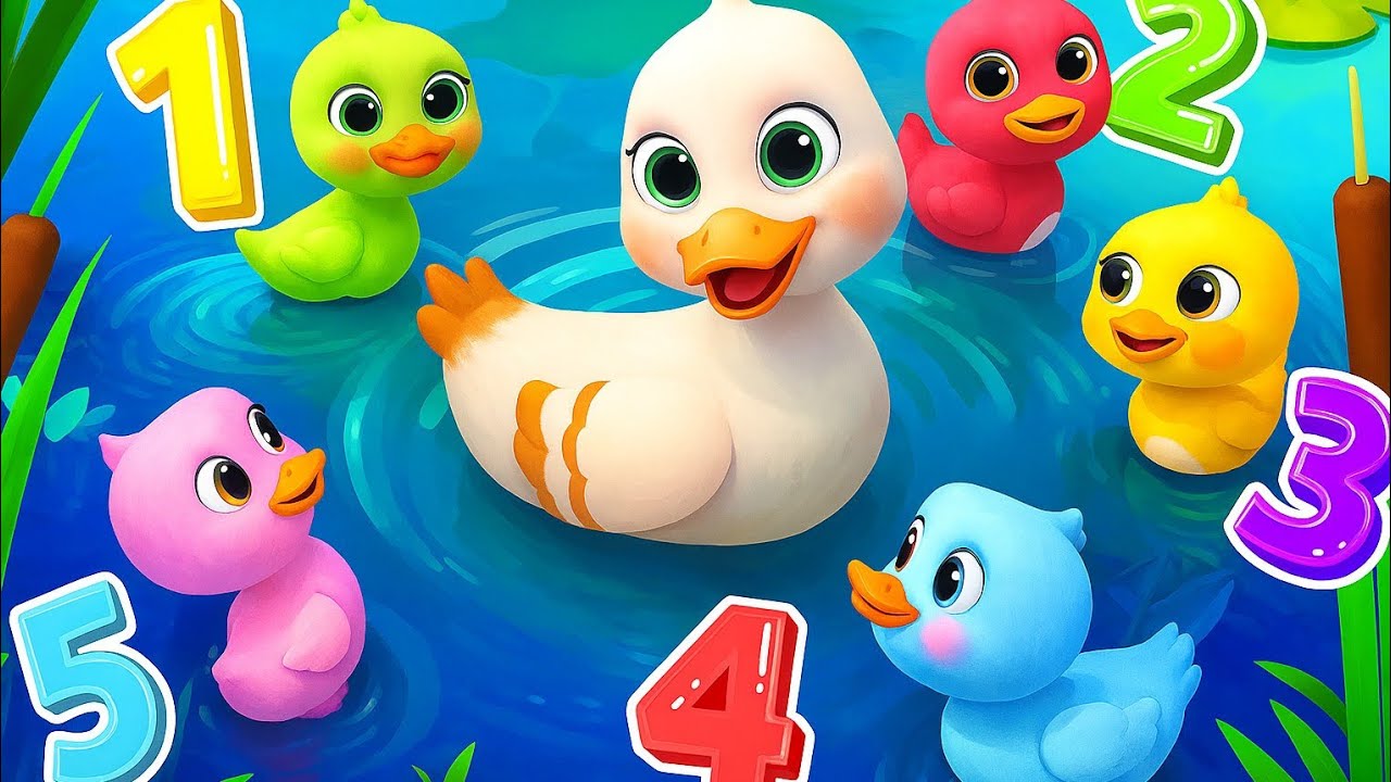 Five little ducks went out one day song | learning videos for toddlers ...