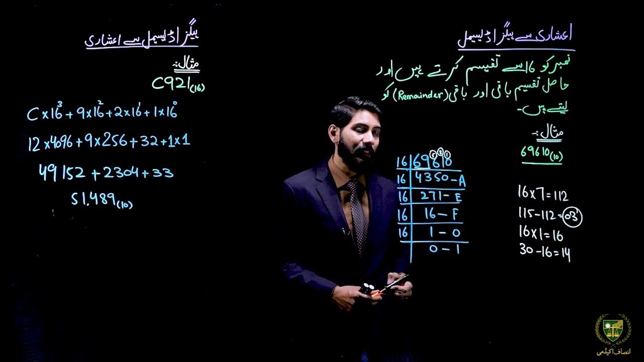 9th Computer Science | Urdu Medium | CHP 02 | Lecture 2.4 |نمبر سسٹم کا تبادلہ - YouTube