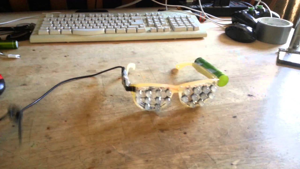 Rgb led glasses close up - YouTube