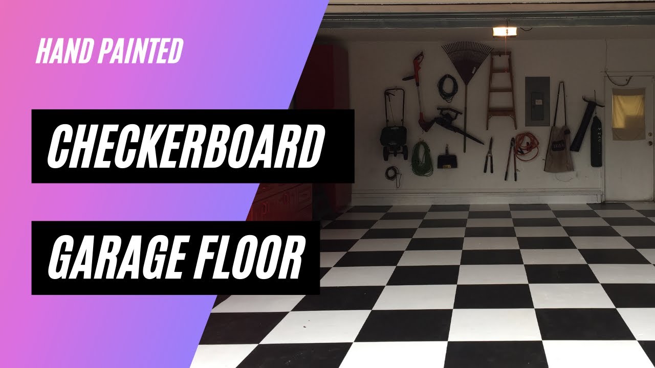 Painting A Checkerboard Pattern On A Garage Floor YouTube painting-a-checkerboard-pattern-on-a-garage-floor-youtube