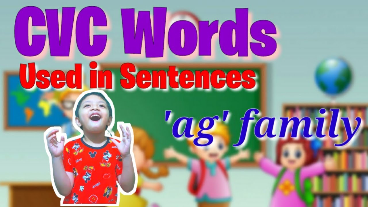 CVC Words used in Sentences | 'ag' family - YouTube
