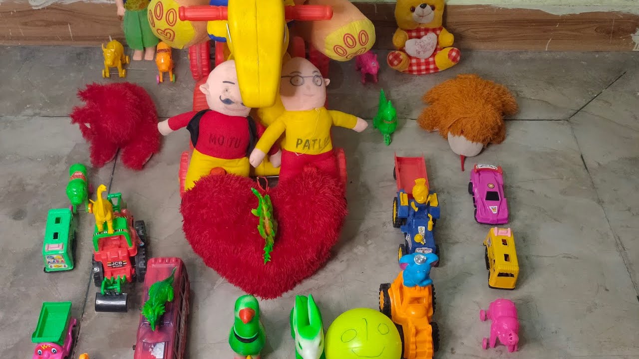 Play with toys , car, bus, helicopter, chhota bheem, motoo patloo - YouTube