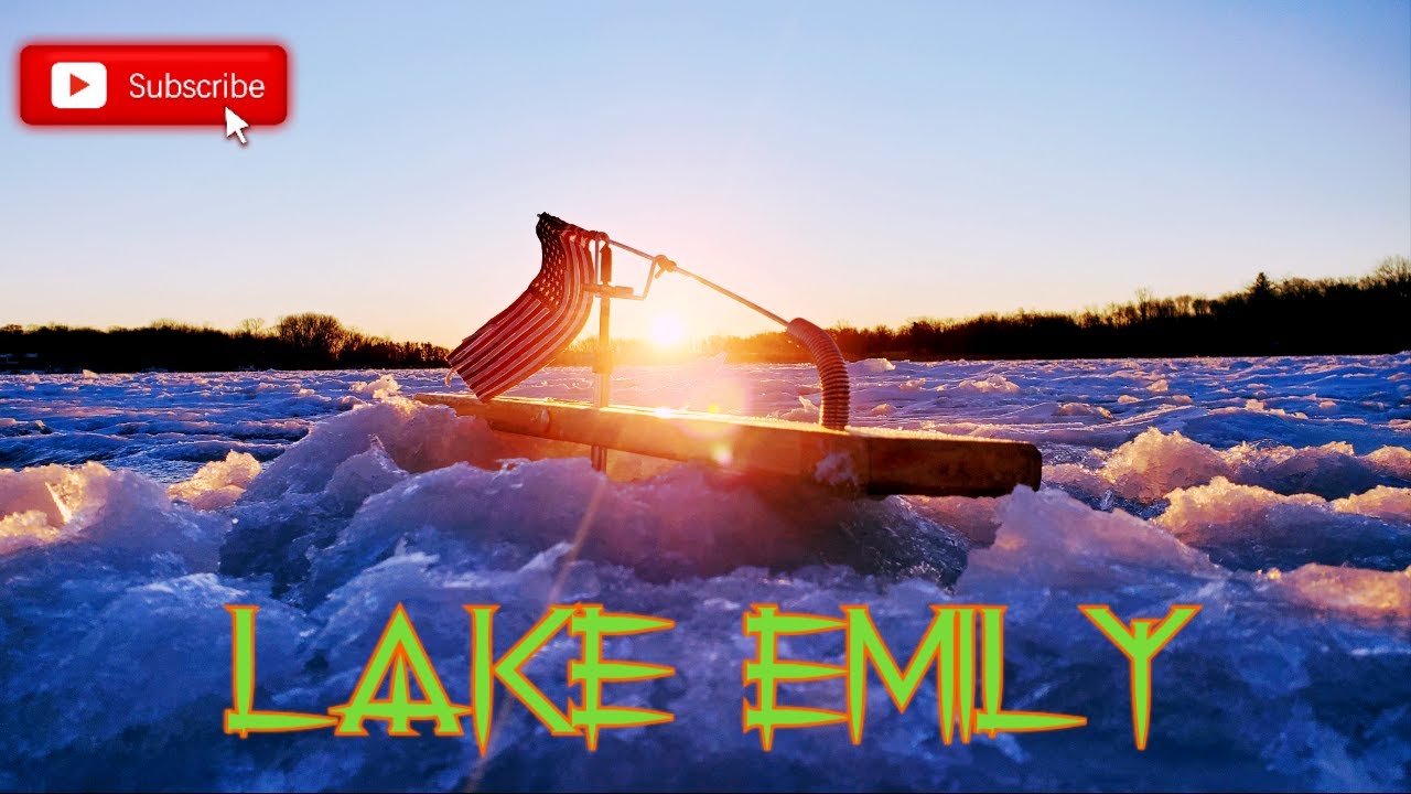 Lake Emily. Ice Fishing. 2021. Northern on Tip ups. Panfish on Widow ...