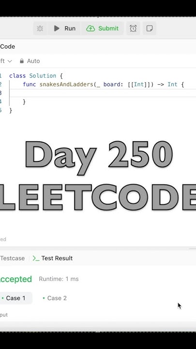 Day 250: LeetCode Problem 909. - Swift #daily #challenge #swiftui #coding #FAANG - YouTube