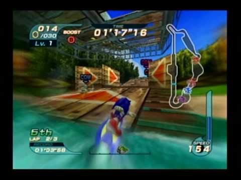 Sonic Riders (Gamecube) - Free Race, Splash Canyon, Sonic (10/4/09 ...