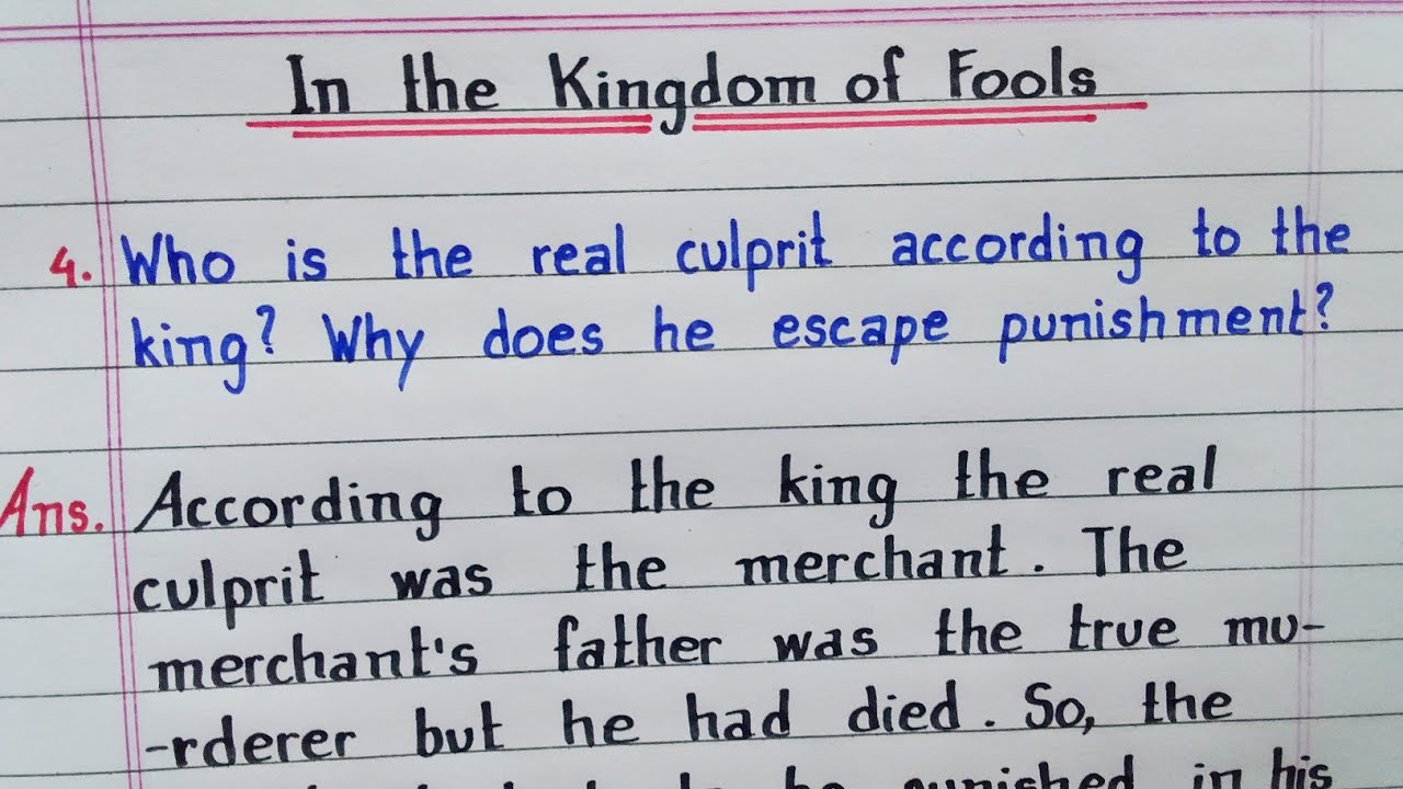 Who is the real culprit according to the king? How does he escape ...